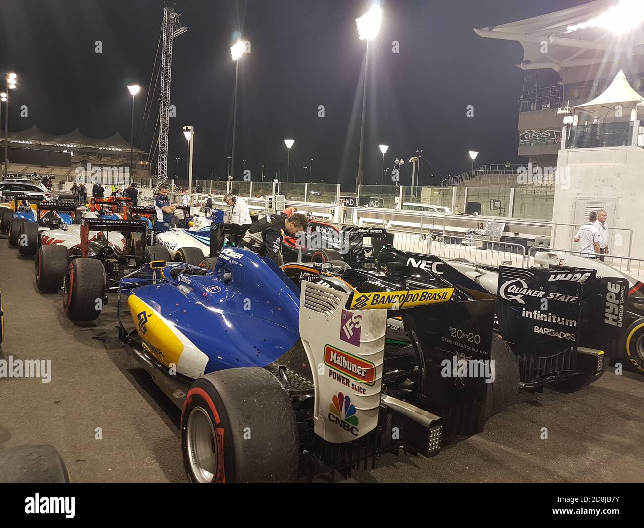 The row of Formula1 cars after the race Stock Photo - Alamy