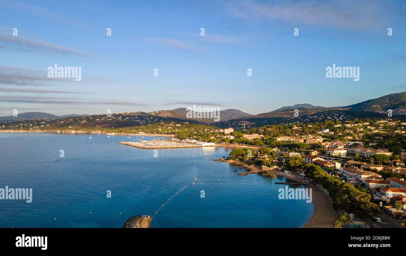 Aerial view of Les Issambres seafront in French Riviera (South of ...