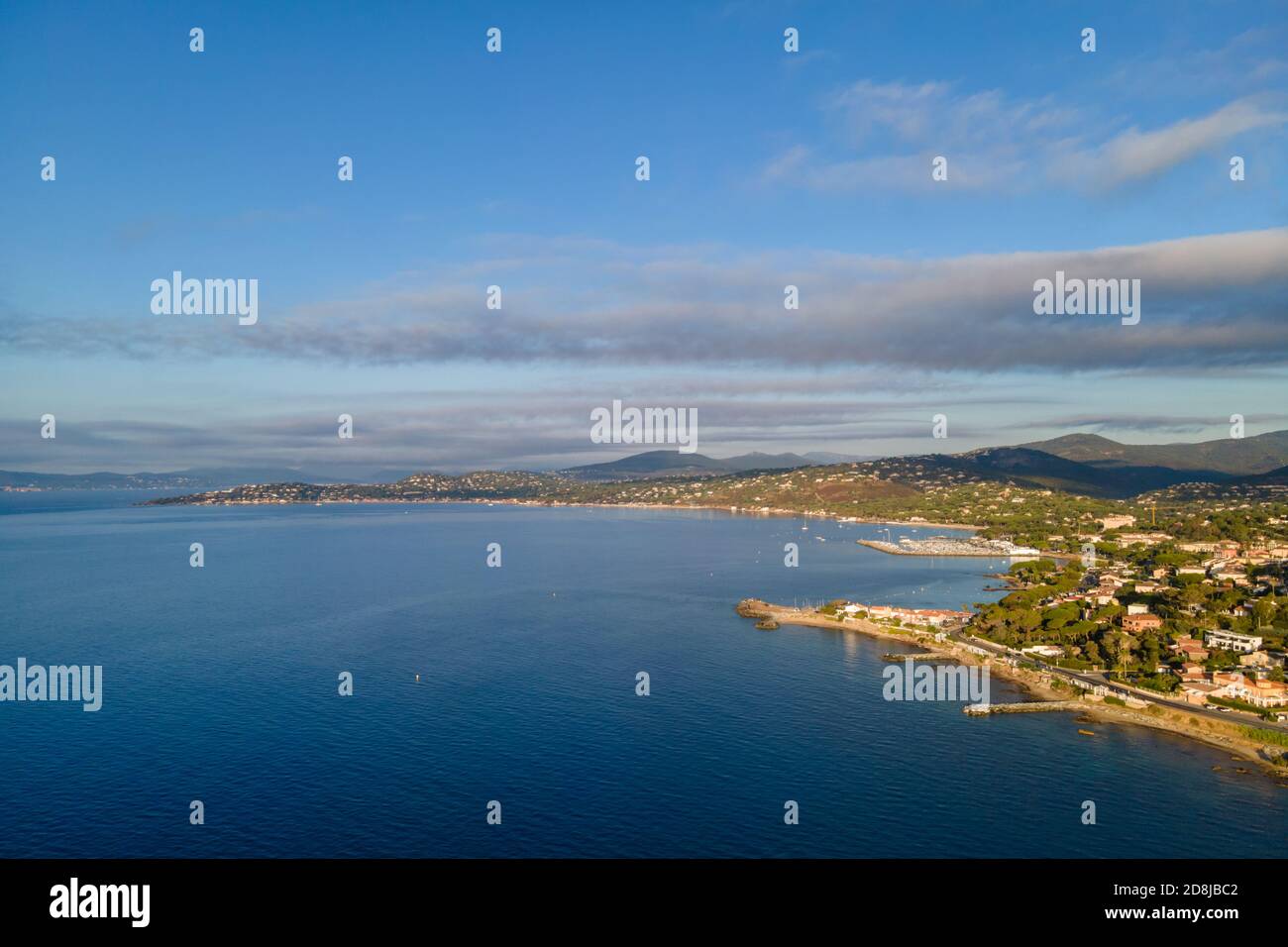 Aerial view of Les Issambres seafront in French Riviera (South of ...