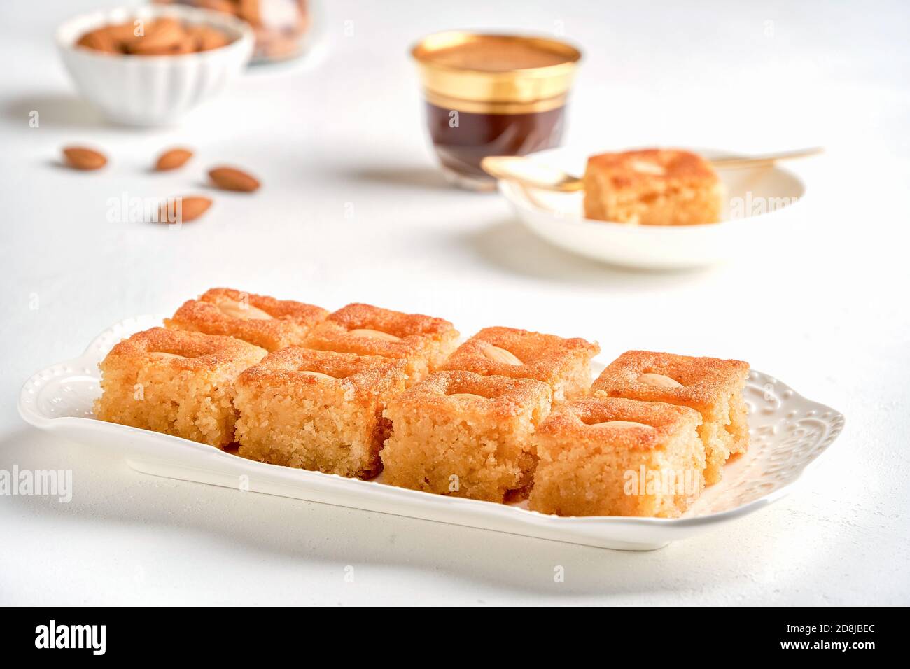 Middle eastern semolina sweets basbousa , namoora, hareesa Stock Photo ...