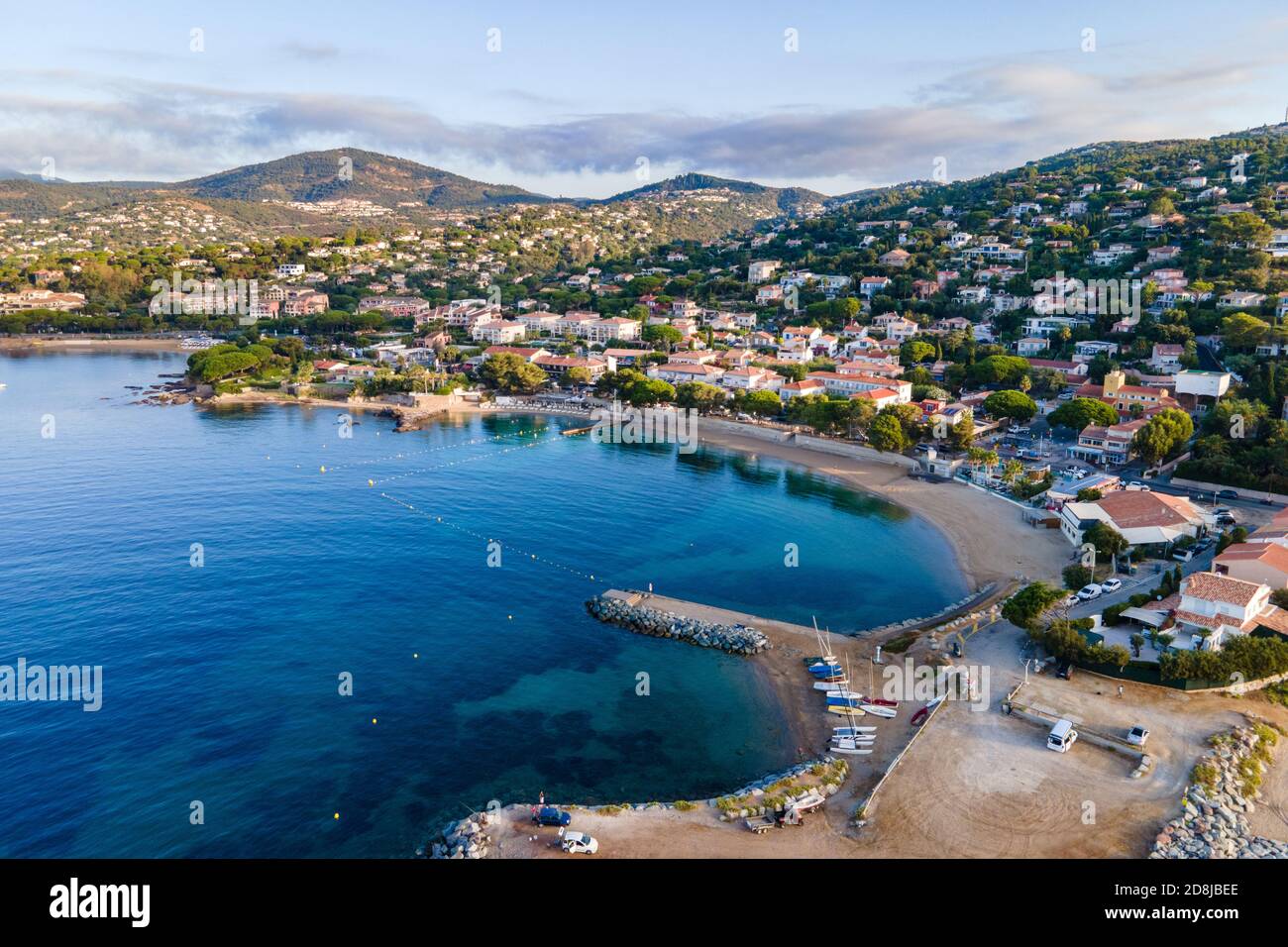 Aerial view of Les Issambres beach in French Riviera (South of France ...