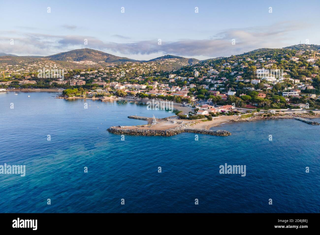 Aerial view of Les Issambres seafront in French Riviera (South of ...