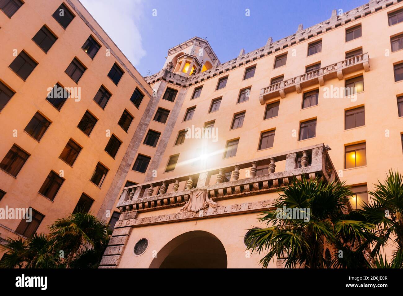 Main facade, the historic Hotel Nacional de Cuba located on the Vedado ...