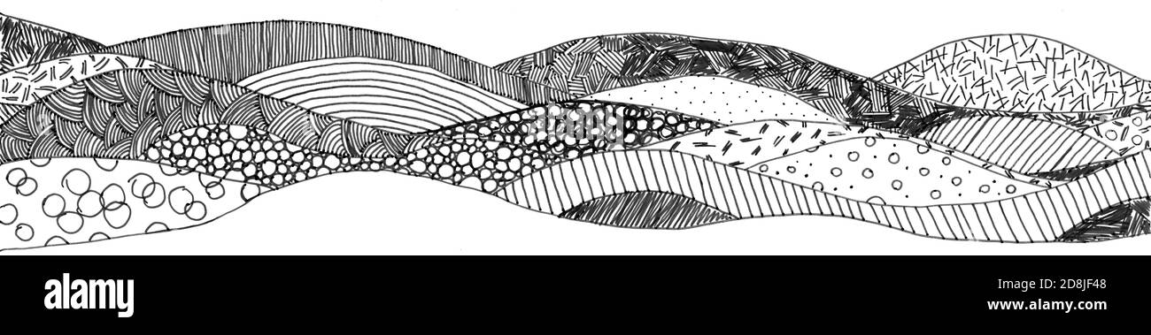 Hand Drawn Graphic Doodle Landscape Stock Photo - Alamy