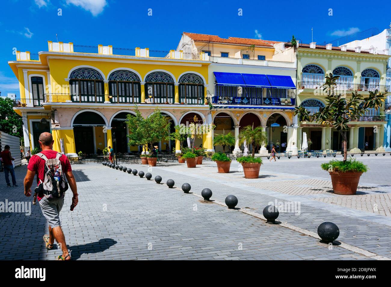 Colorful buildings in Plaza Vieja - Old Square. Cuba, Latin America and ...