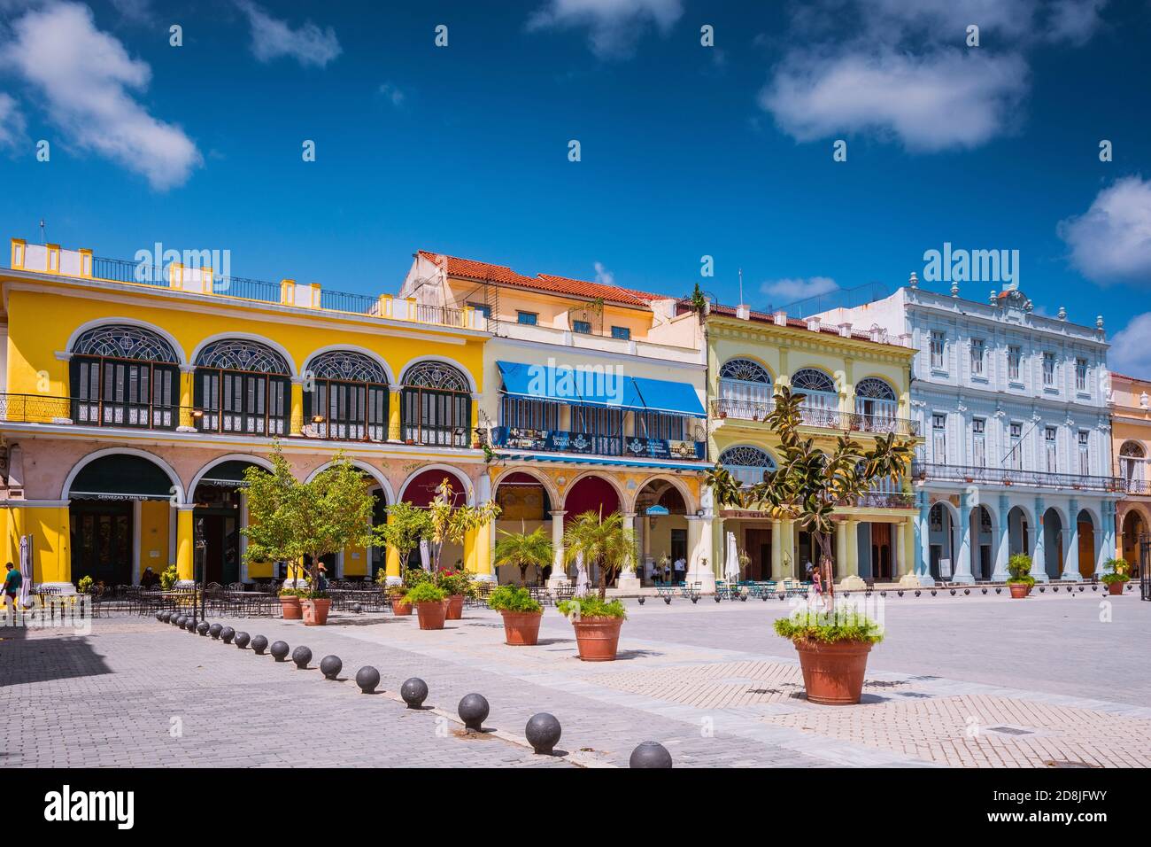 Colorful buildings in Plaza Vieja - Old Square. Cuba, Latin America and ...