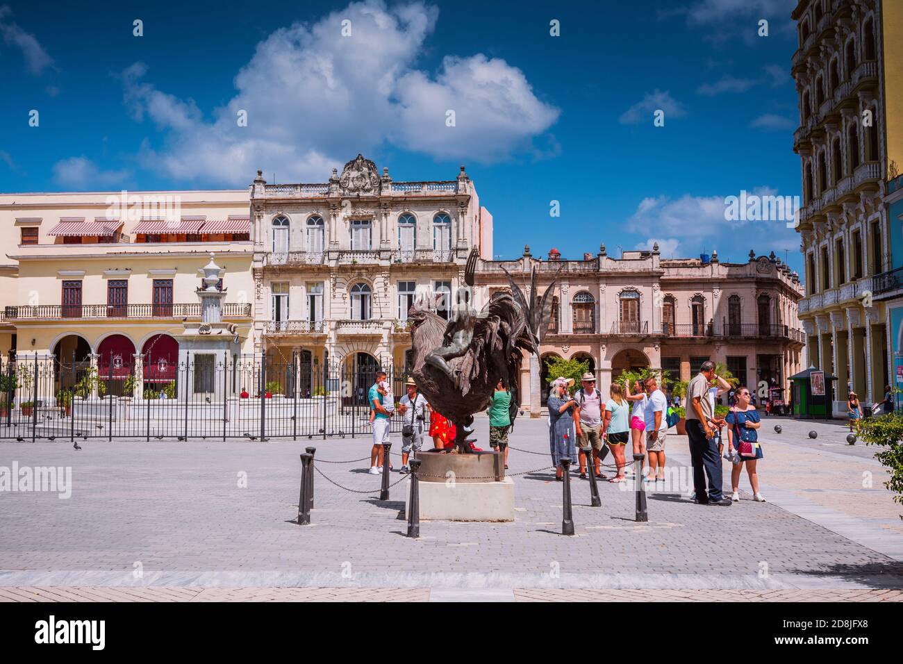 Colorful buildings in Plaza Vieja - Old Square. Cuba, Latin America and ...