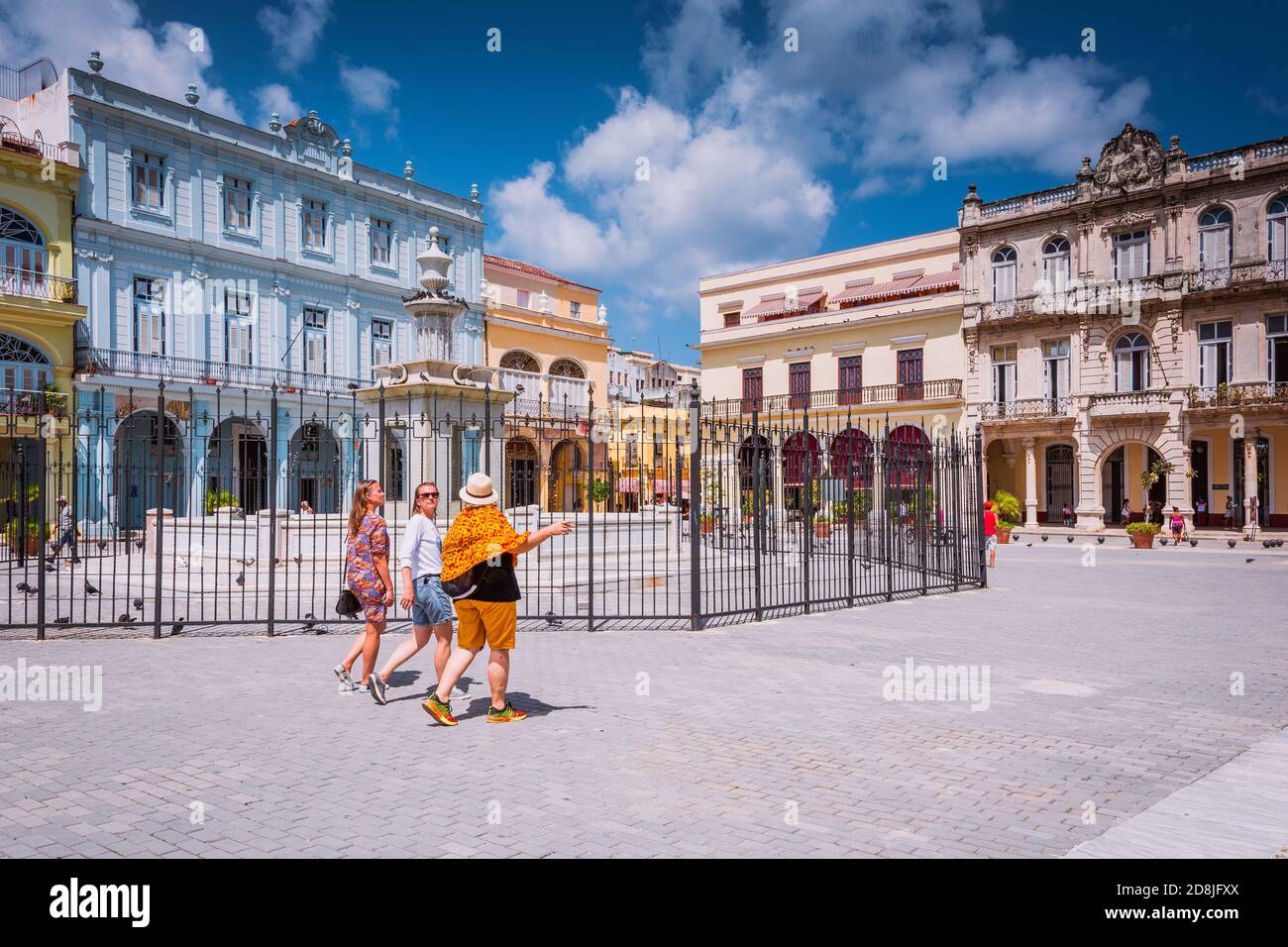 Colorful buildings in Plaza Vieja - Old Square. Cuba, Latin America and ...