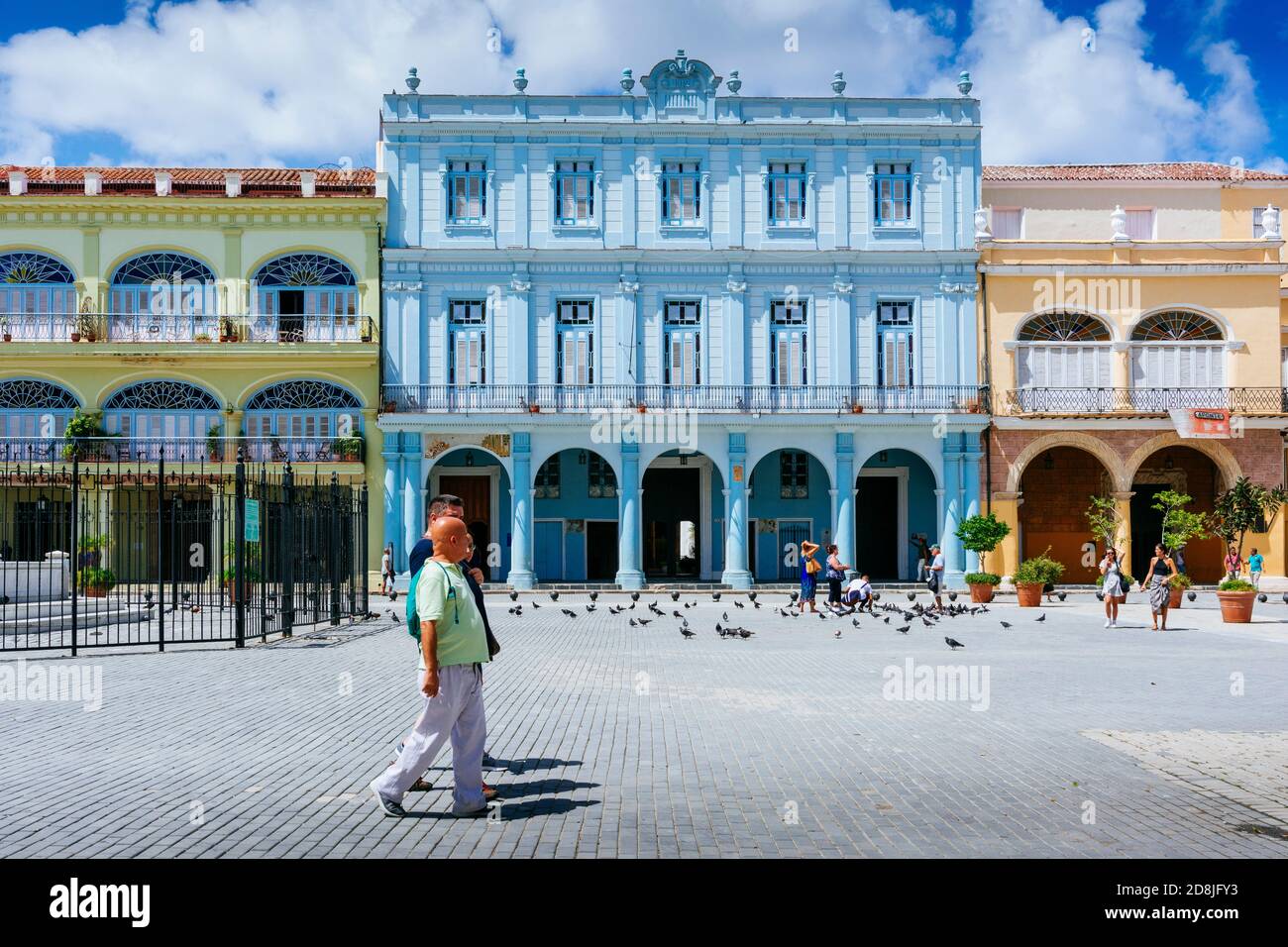 Colorful buildings in Plaza Vieja - Old Square. Cuba, Latin America and ...