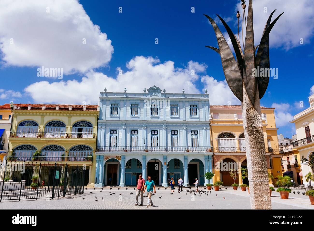 Colorful buildings in Plaza Vieja - Old Square. Cuba, Latin America and ...