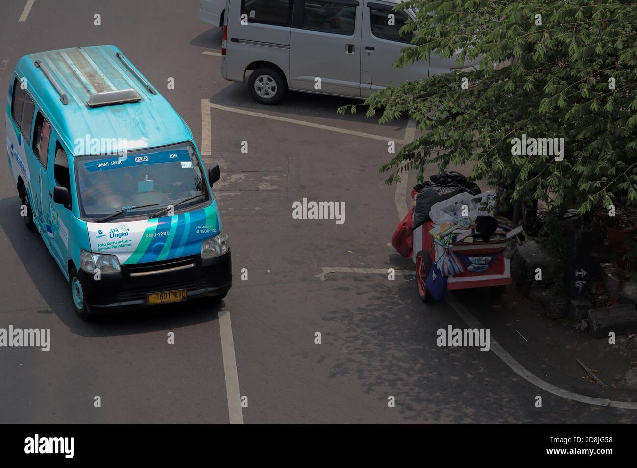 Jakarta / Indonesia - 23 September 2020.Jaklinko public transportation ...