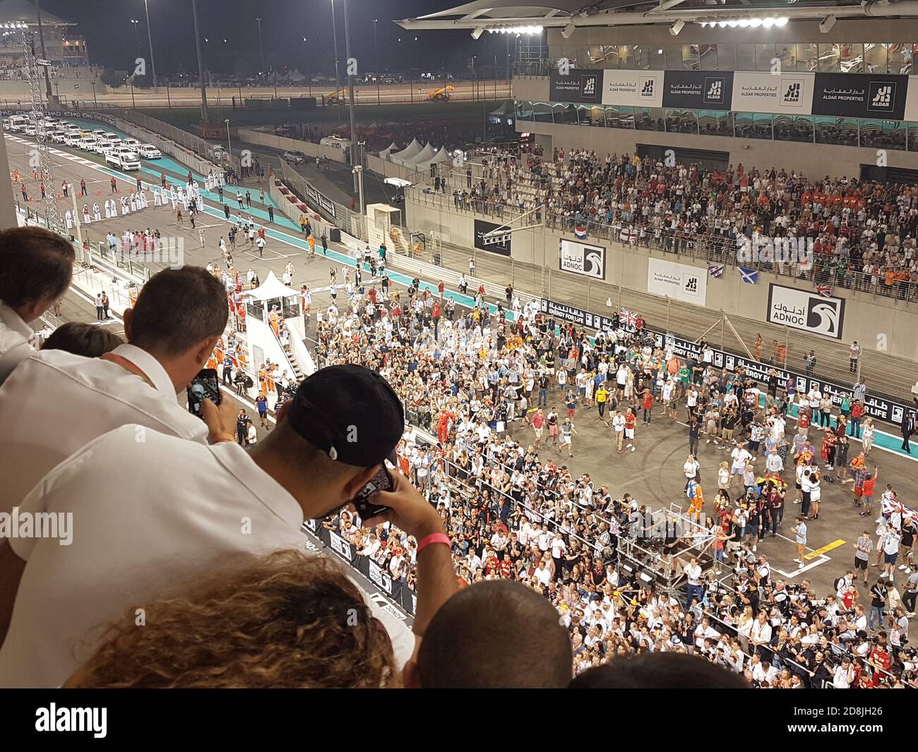 The guests observe the gathering of F1 champions for the award from the ...