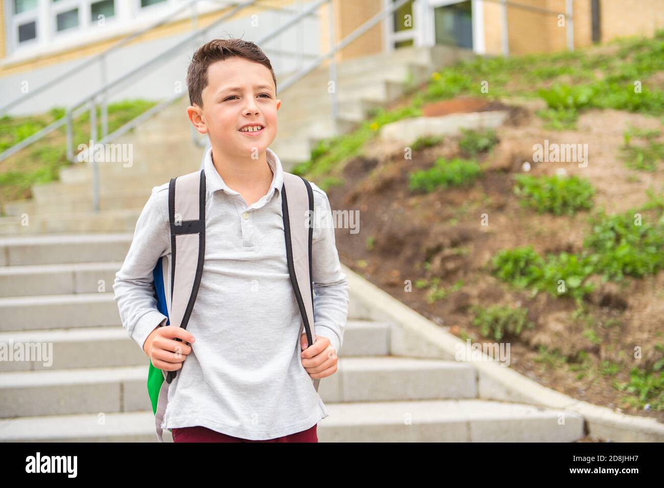 A nice Portrait of cute boy with backpack Stock Photo - Alamy