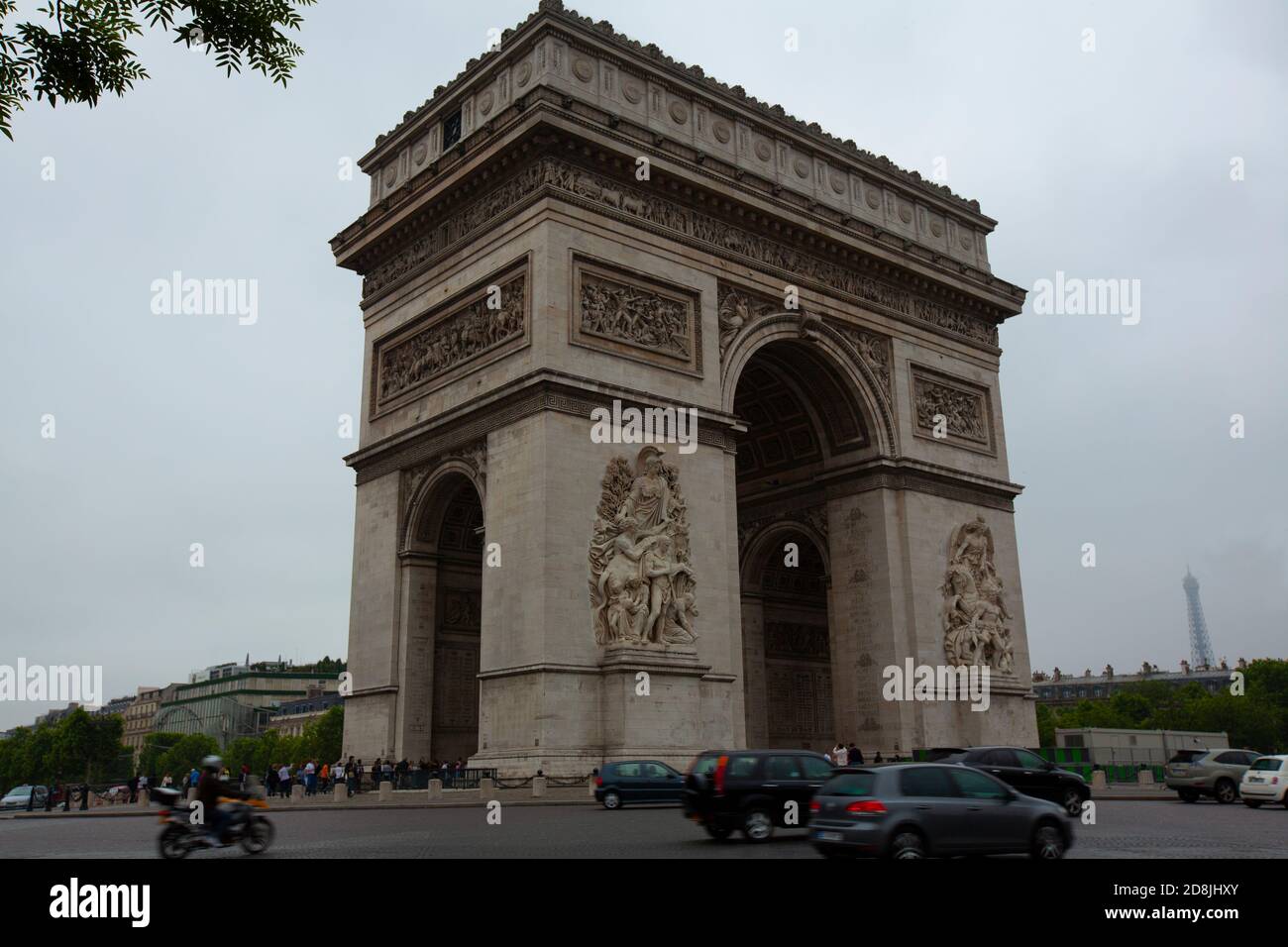 An isolated photo of the famous Arch of Triumph (Arc de Triomphe ...