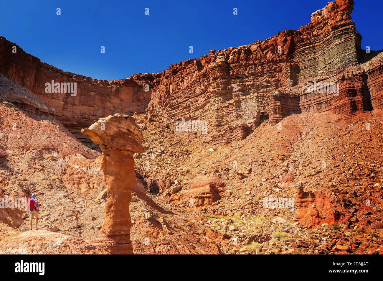 Hike in the Utah mountains. Hiking in unusual natural landscapes ...