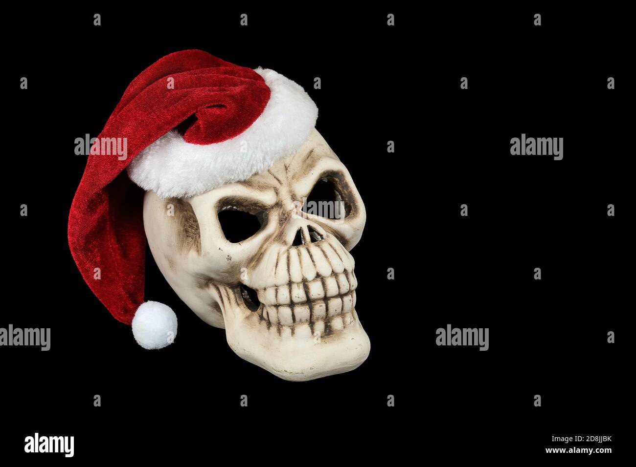 Skull wearing santa claus hat hi-res stock photography and images - Alamy