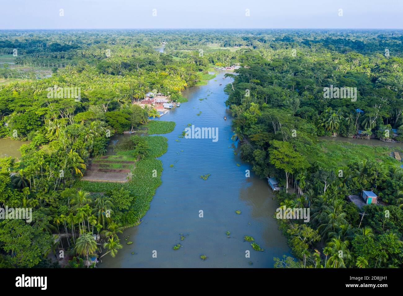 Aerial view of Belua River at Boithakata under Nazirpur upazila of ...