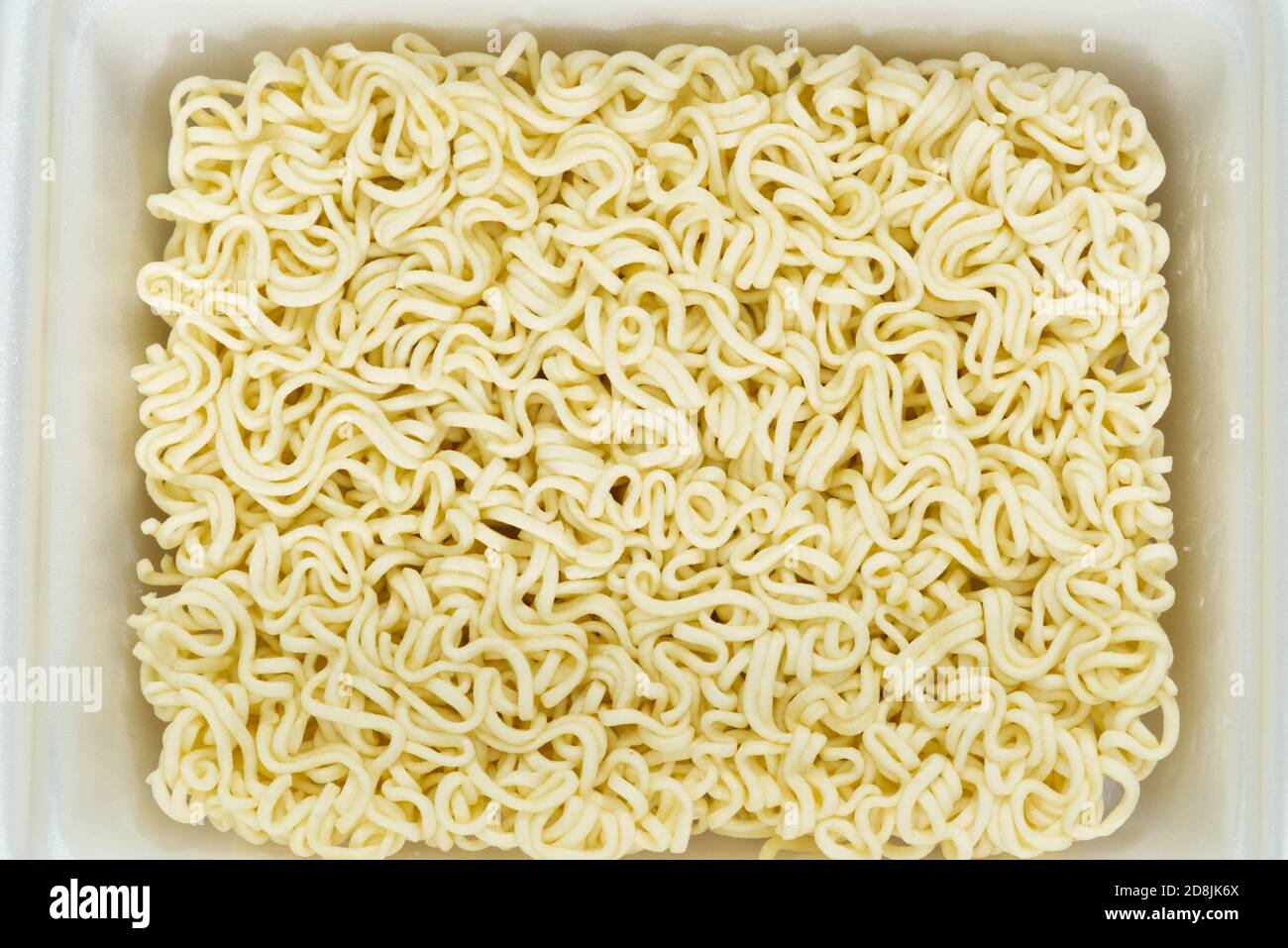instant noodles in rectangle plastic plate, top view Stock Photo - Alamy