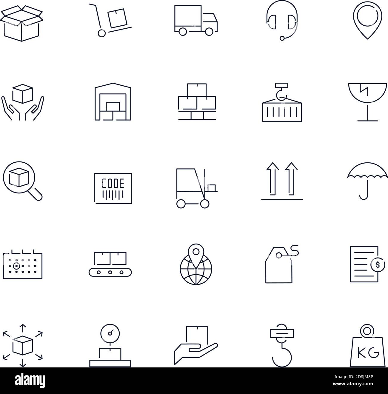 Line icons set. Logistics pack. Vector batch Stock Vector Image & Art ...