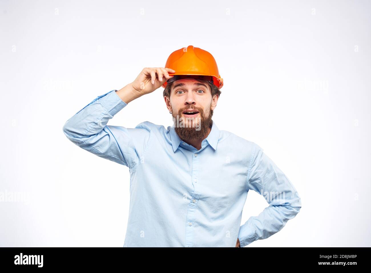 Engineer in orange coloring construction professional safety industry ...