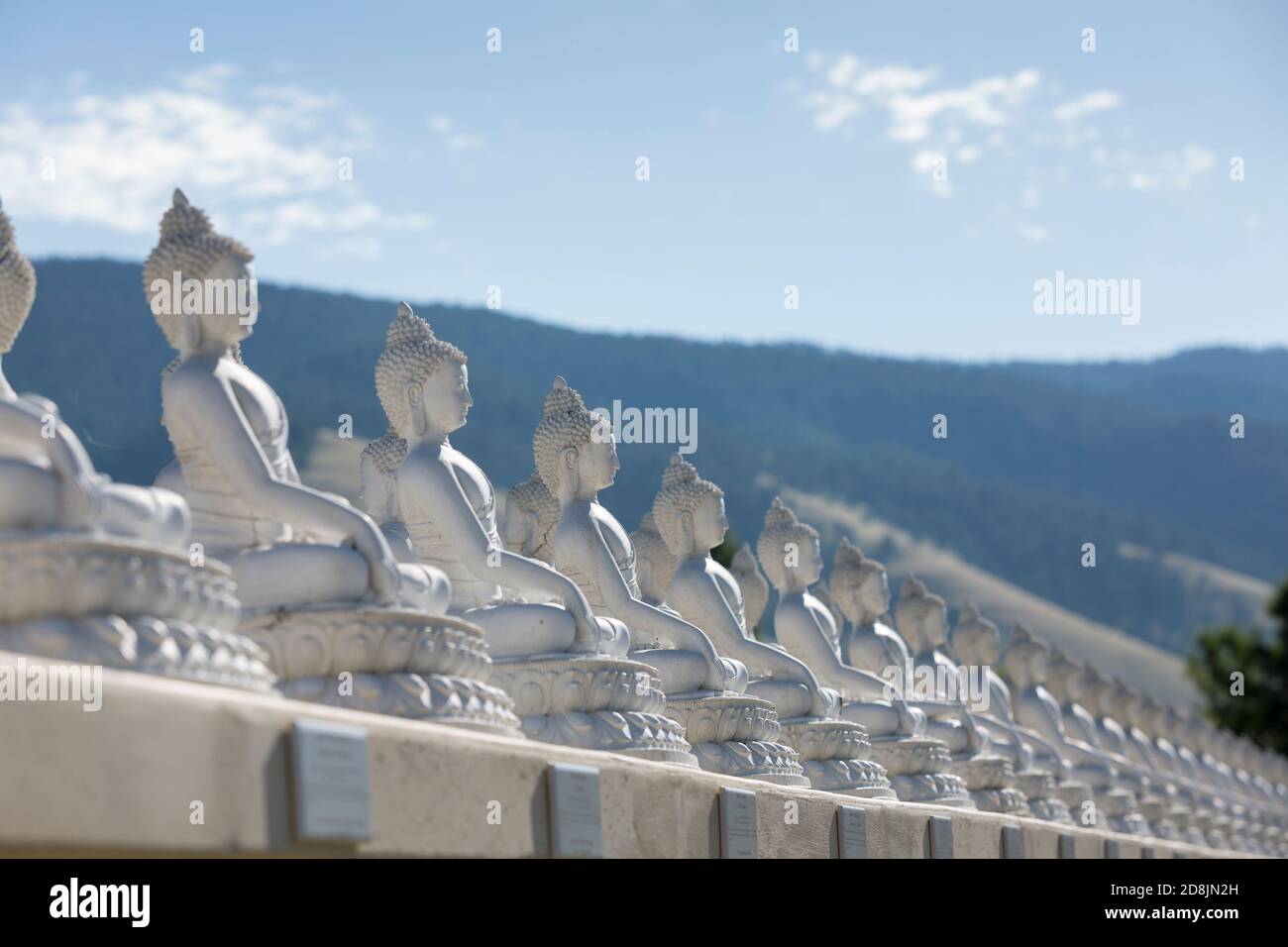 View of the Garden of One Thousand Buddhas in Arlee, Montana on July 24 ...