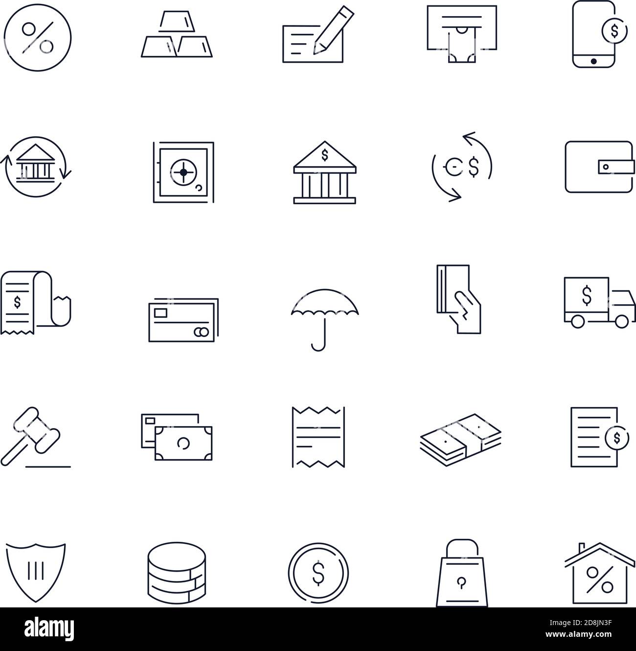 Blue line mobile banking icon Cut Out Stock Images & Pictures - Alamy