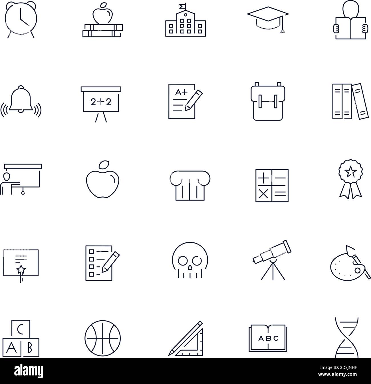 Line icons set. School pack. Vector illustration Stock Vector Image ...