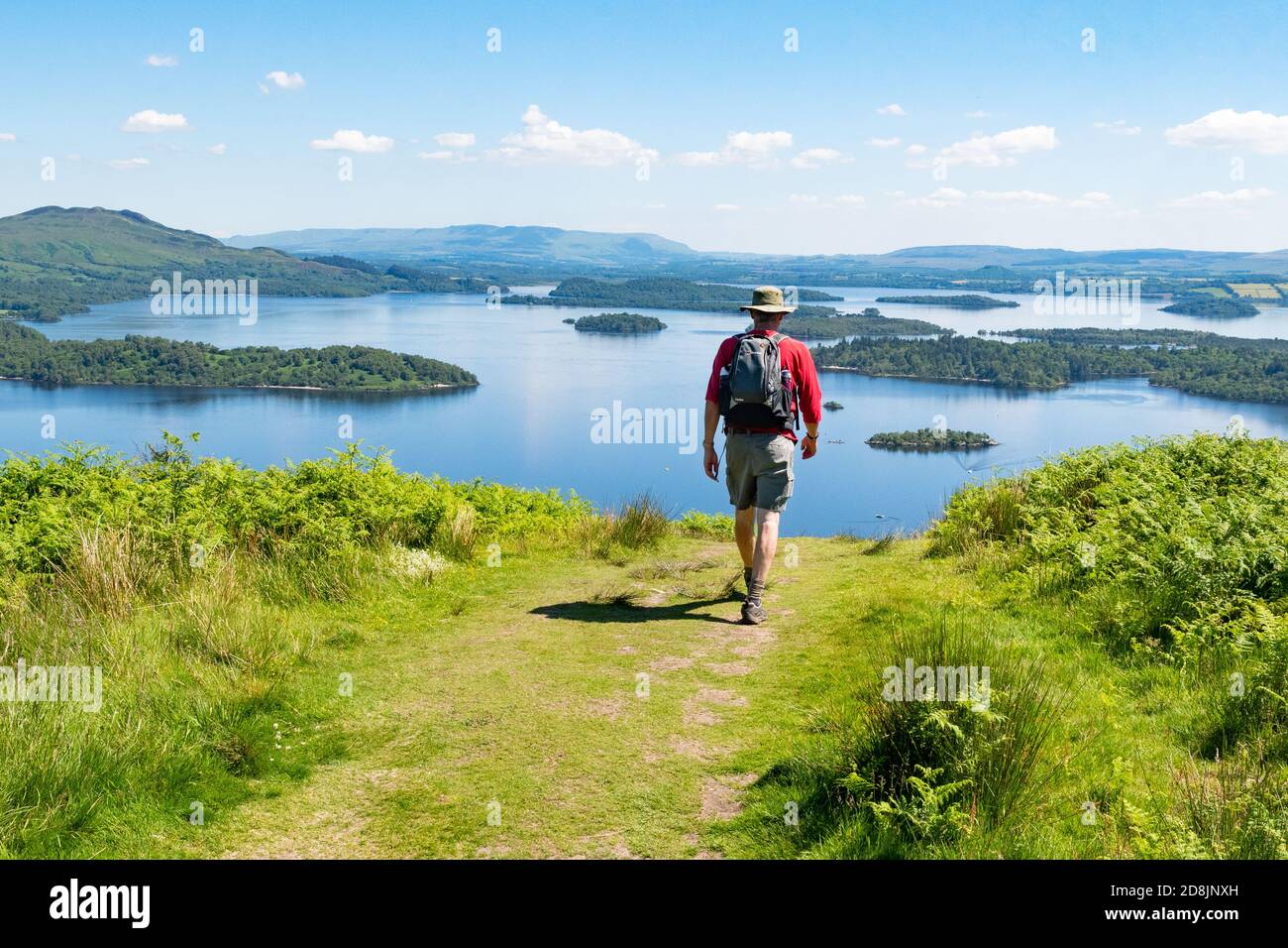 Loch Lomond view from Beinn Dubh in the Luss Hills above the village of ...