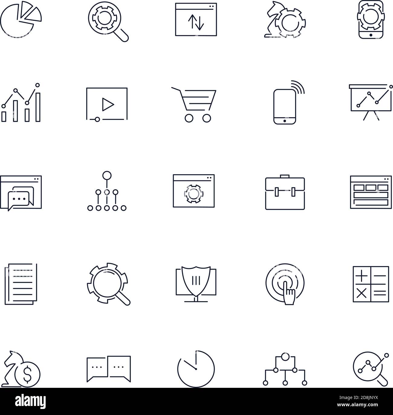 Line icons set. SEO pack. Vector illustration Stock Vector Image & Art ...