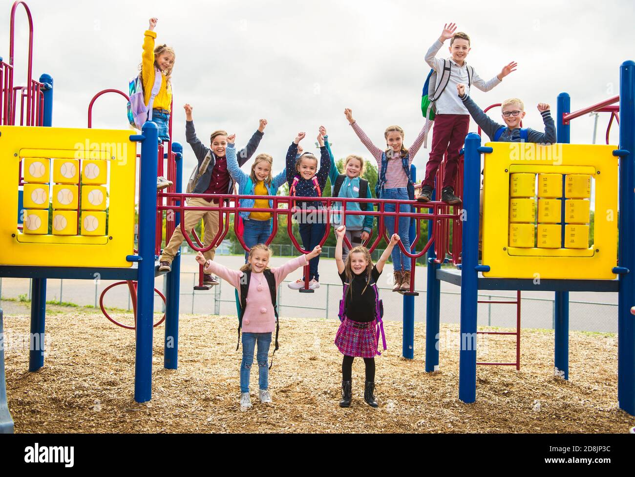 Group Of Children have fun play on the Playground Stock Photo - Alamy
