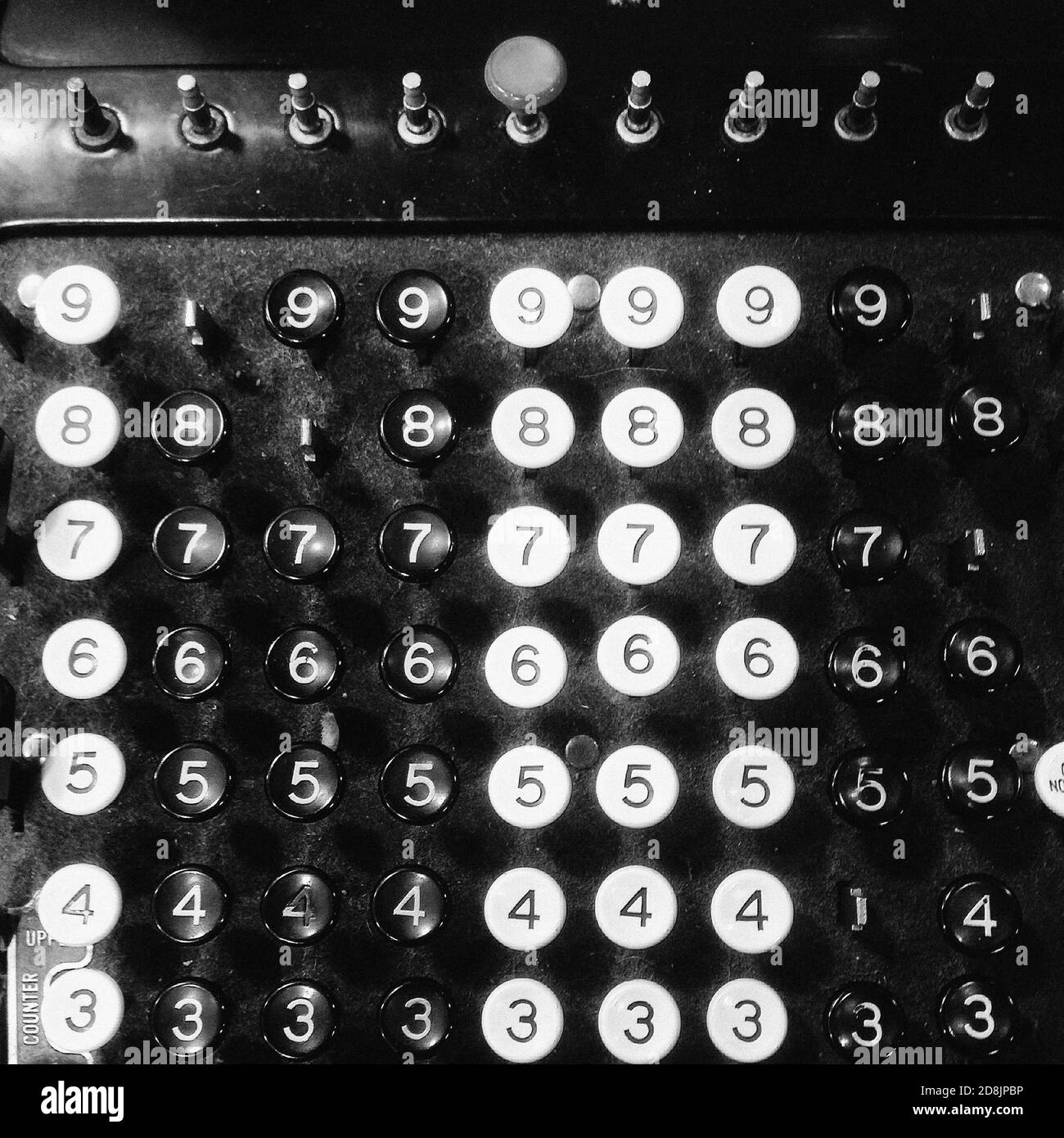 Antique adding machine Black and White Stock Photos & Images - Alamy