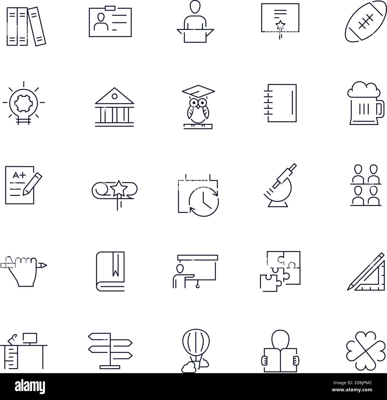 Line icons set. College pack. Vector batch Stock Vector Image & Art - Alamy