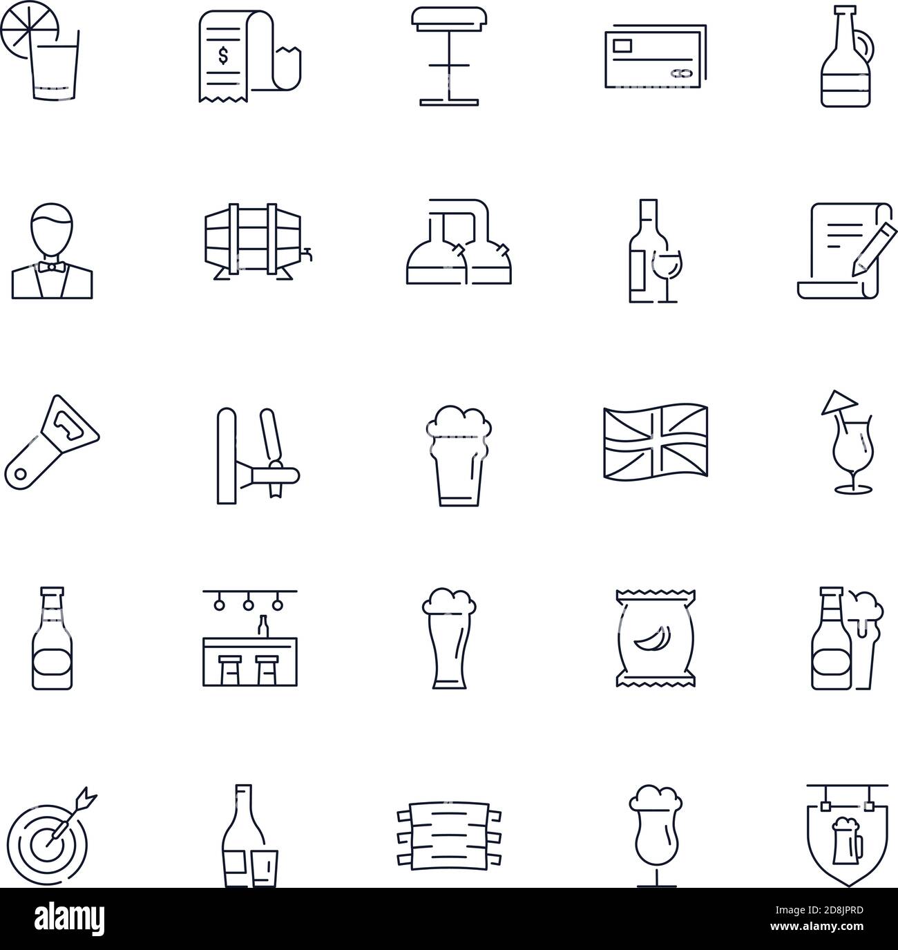 Line icons set. Pub pack. Vector illustration Stock Vector Image & Art ...