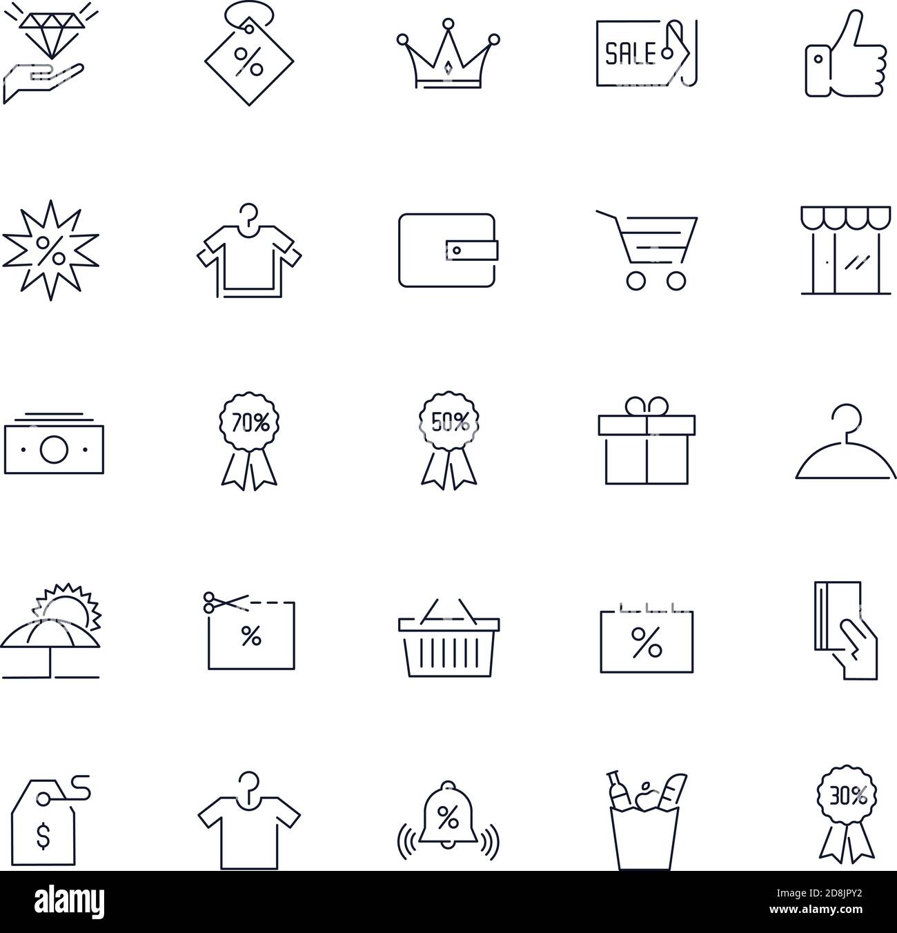 Line icons set. Sale pack. Vector illustration Stock Vector Image & Art ...