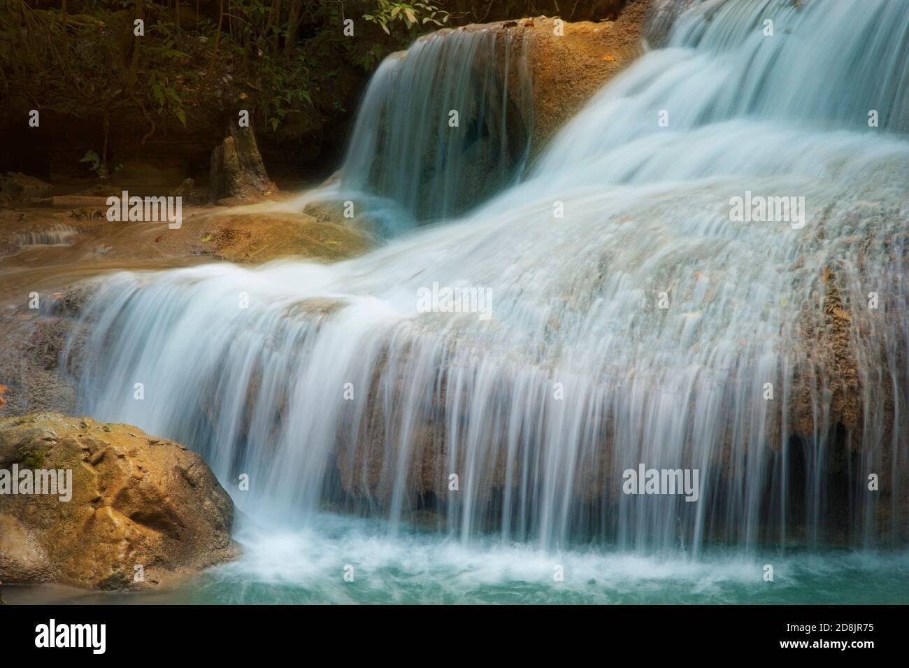 Beautiful Erawan waterfalls cascading through the forest, Erawan ...