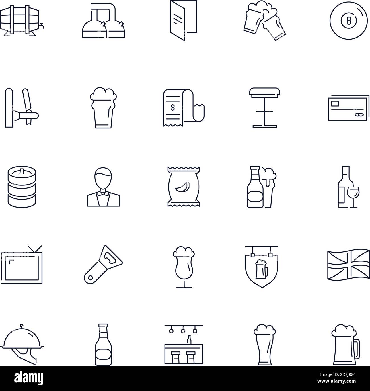 Line icons set. Pub pack. Vector illustration Stock Vector Image & Art ...