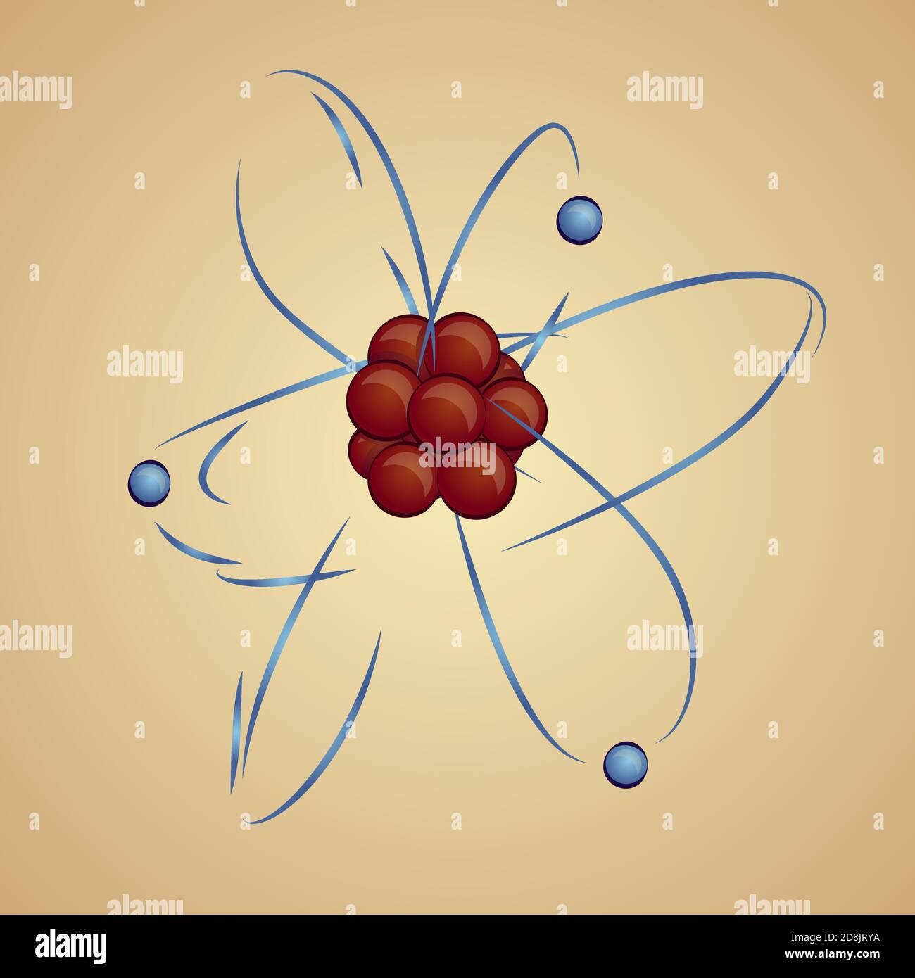 Atom: nucleus and electrons in orbital, vector illustration Stock ...
