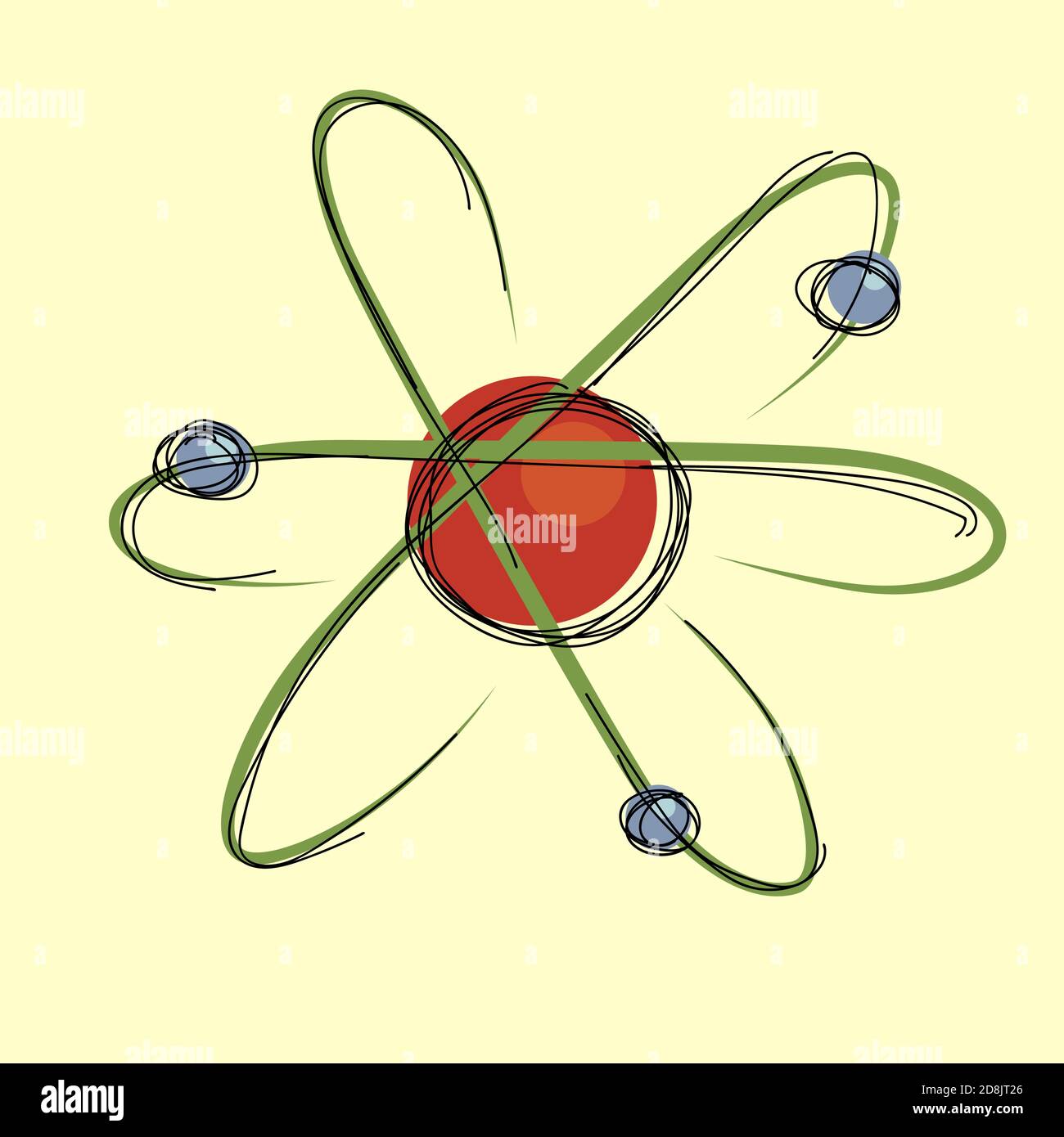 Atom: nucleus and electrons in orbital, vector illustration Stock ...