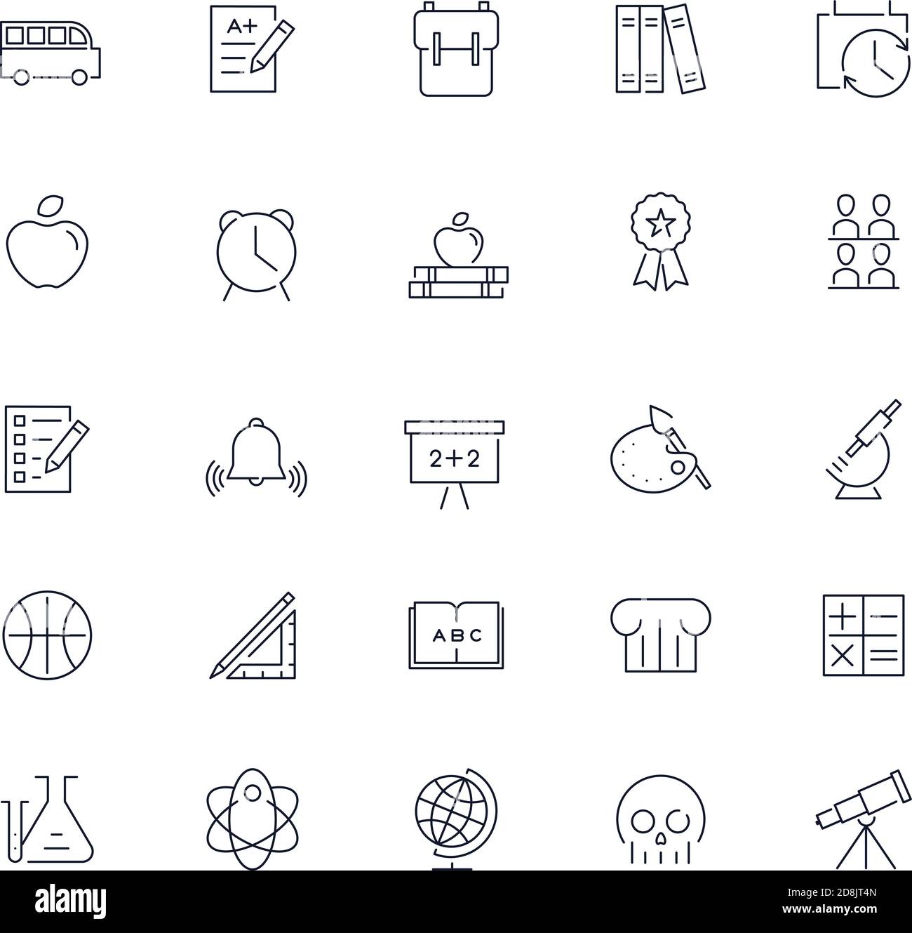 Line icons set. School pack. Vector illustration Stock Vector Image ...