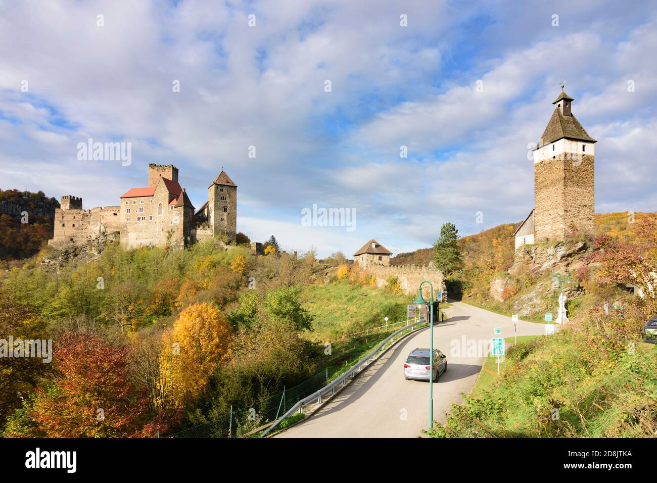 Hardegg: Burg Hardegg Castle, clock tower (right), Weinviertel ...