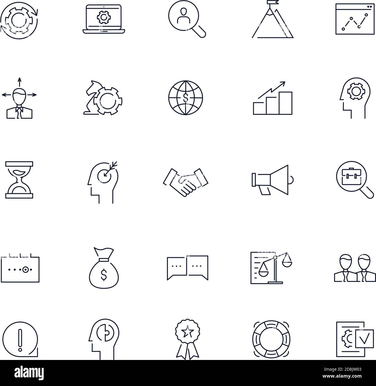Line icons set. Business pack. Vector illustration Stock Vector Image ...