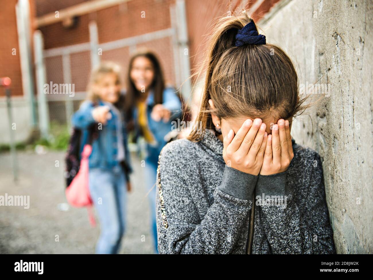 A sad girl intimidation moment on the elementary Age Bullying in ...