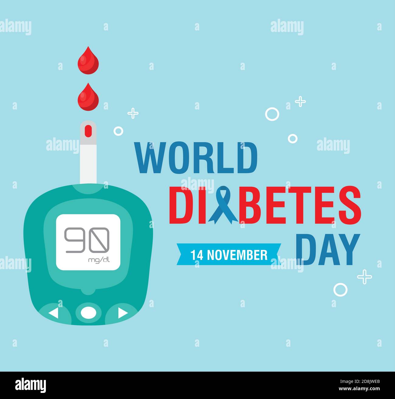 world diabetes day campaign with glucometer and lettering Stock Vector ...