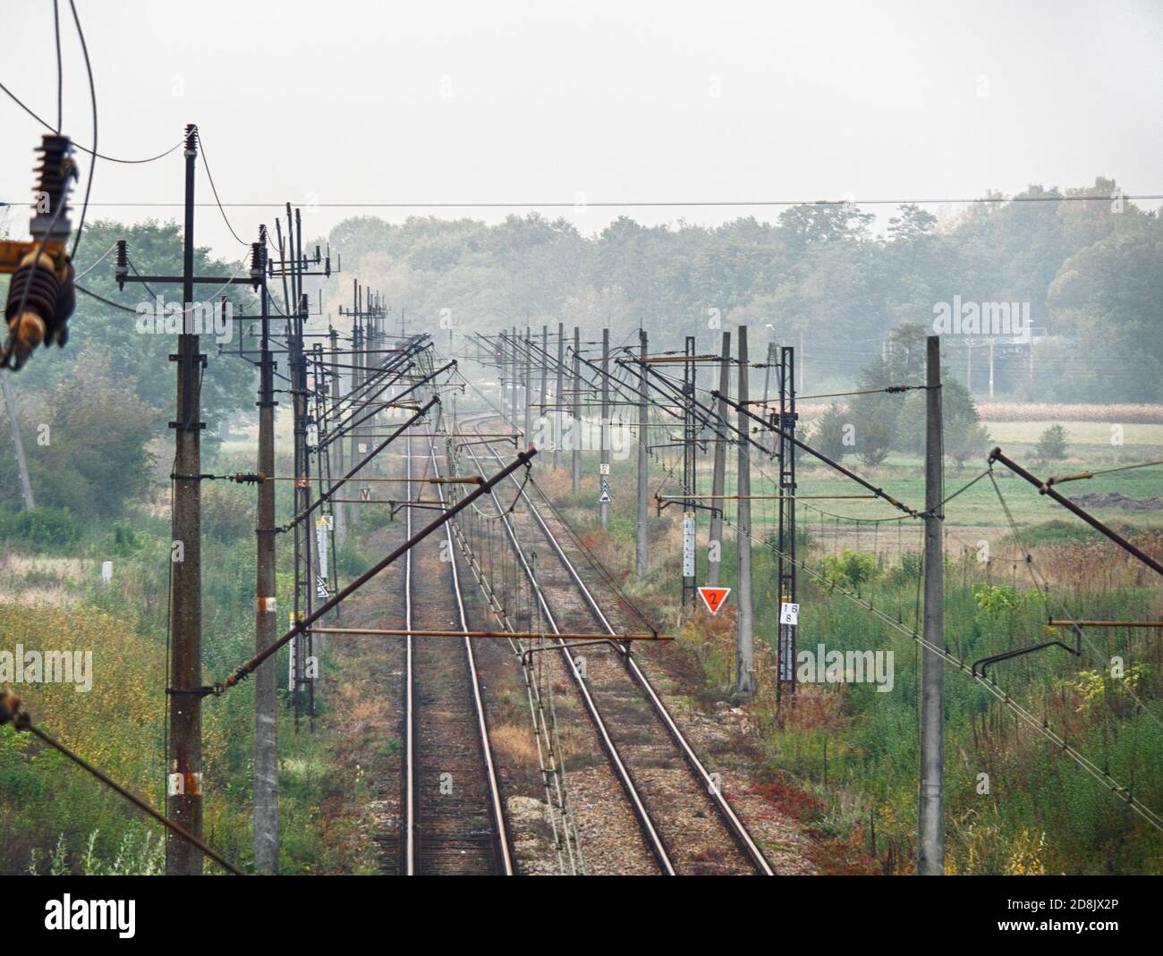 Double track railway line Stock Photo - Alamy