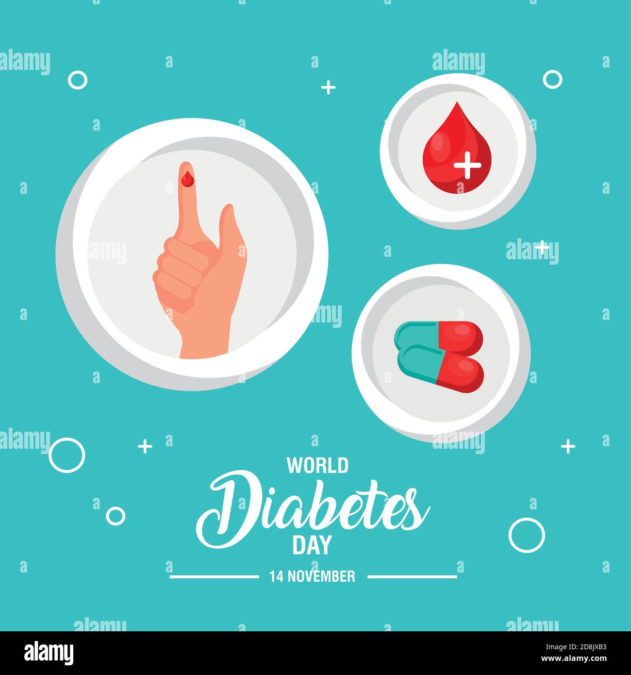 world diabetes day lettering with set icons Stock Vector Image & Art ...