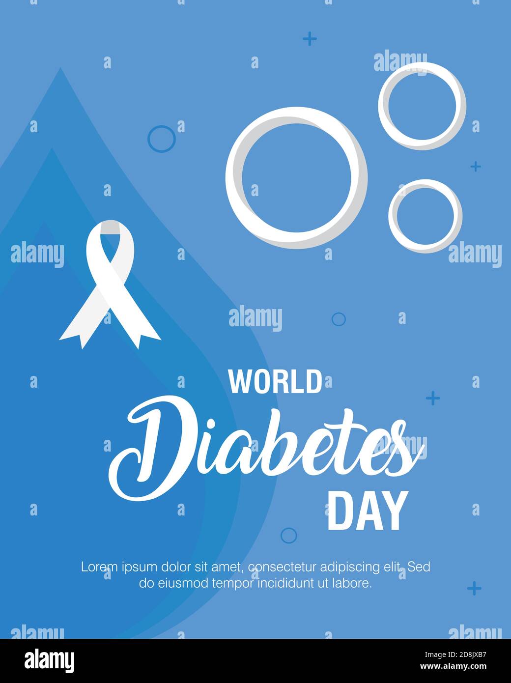 world diabetes day campaign with lettering and ribbon Stock Vector ...