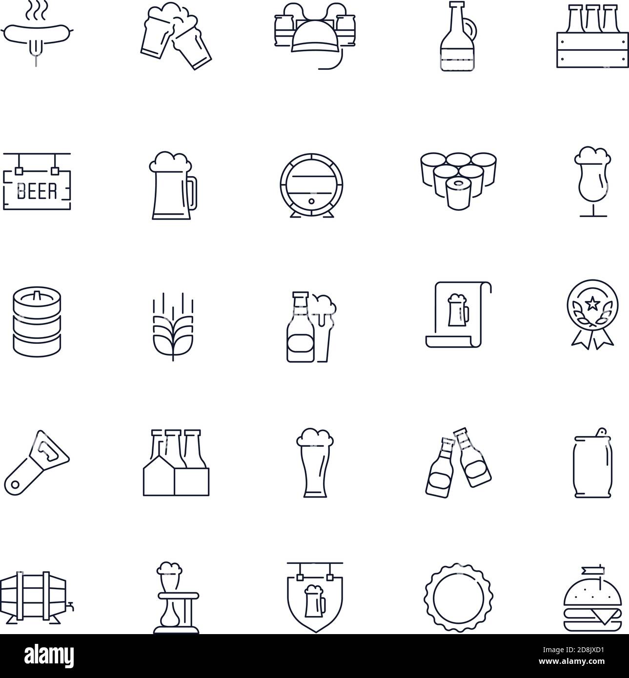 Line icons set. Beer pack. Vector illustration Stock Vector Image & Art ...
