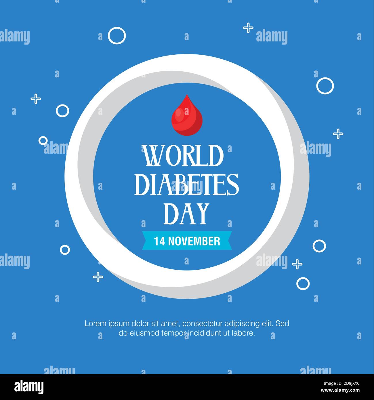 world diabetes day campaign with lettering and drop blood Stock Vector ...