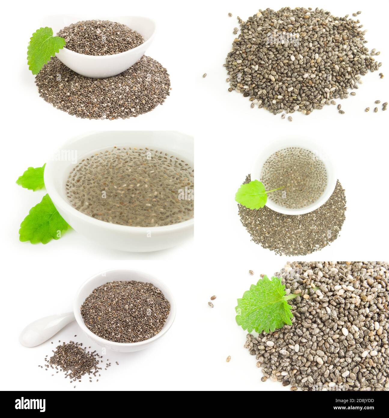 Set of chia seeds isolated on a white background Stock Photo - Alamy