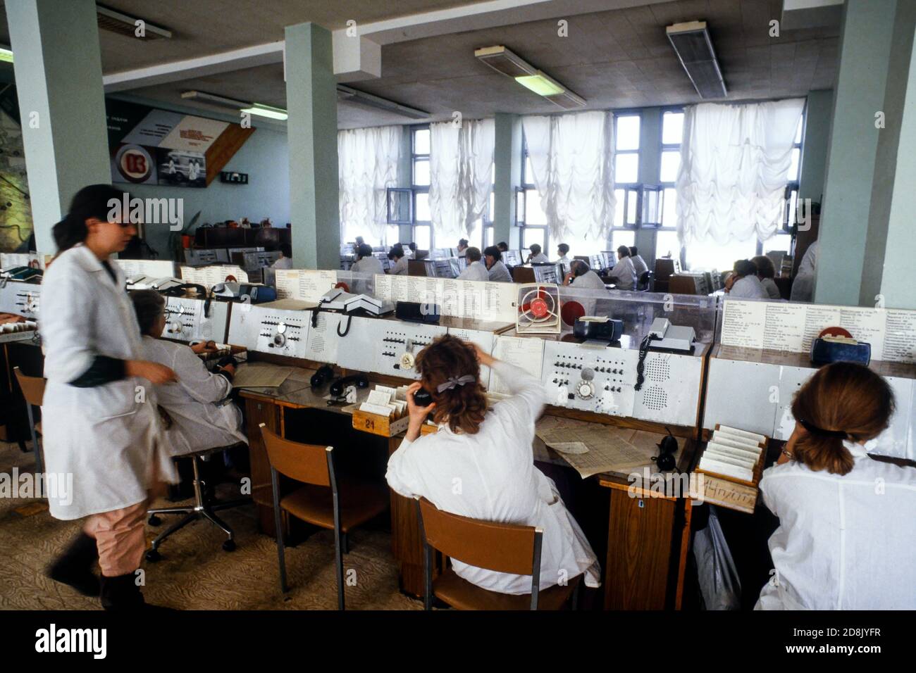 Telephone switchboard in an hospital, Moscow, CEI Stock Photo - Alamy